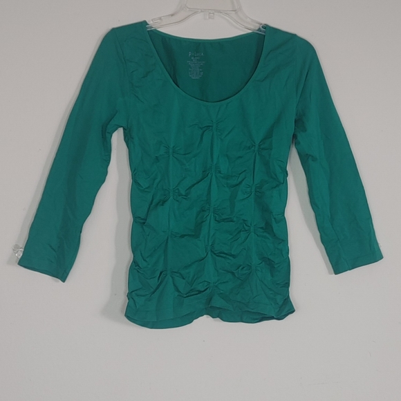 P. Luca Milano | Tops | P Luca Milano Womans Kelly Green Puckered Soft ...